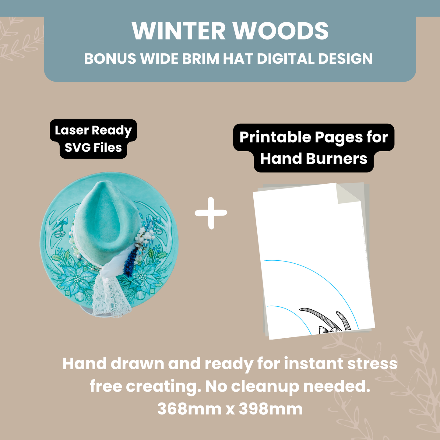 WIDE BRIM HAT DIY DESIGN CANVA TEMPLATE - Winter Woods -- Digital Desi – Gummy Thunk